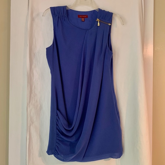 Ted Baker | Dresses | Ted Baker Royal Blue Tank Style Tunic Dress With ...